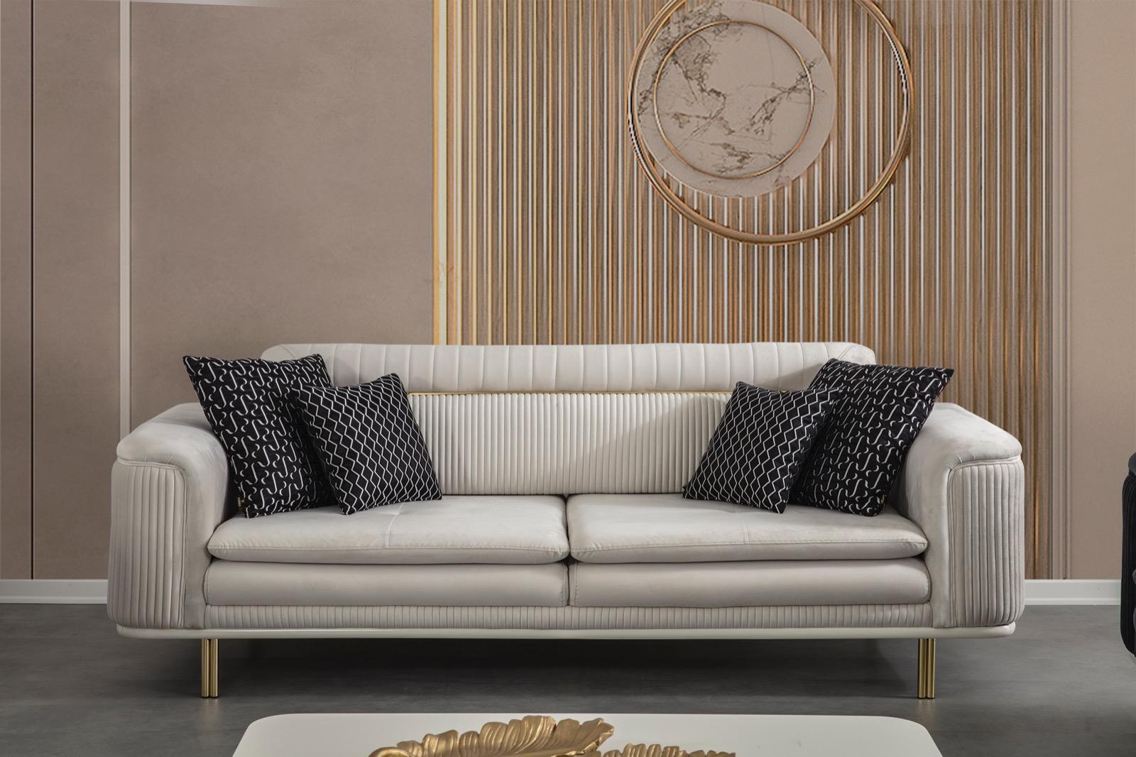 Luxury Sofa couch three seater living room fabric Modern Sofas UK at jvfurniture