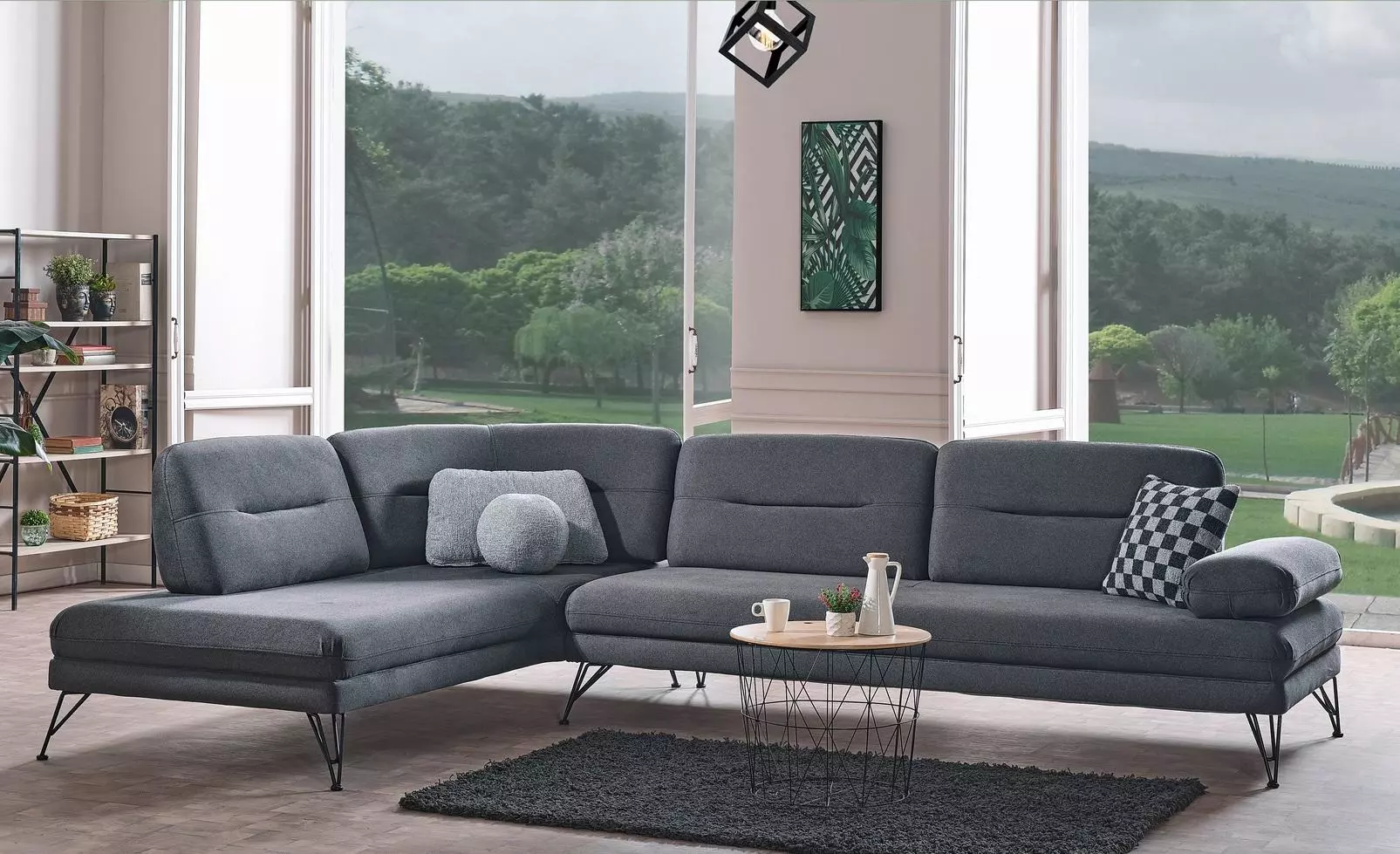 Gray l couch store